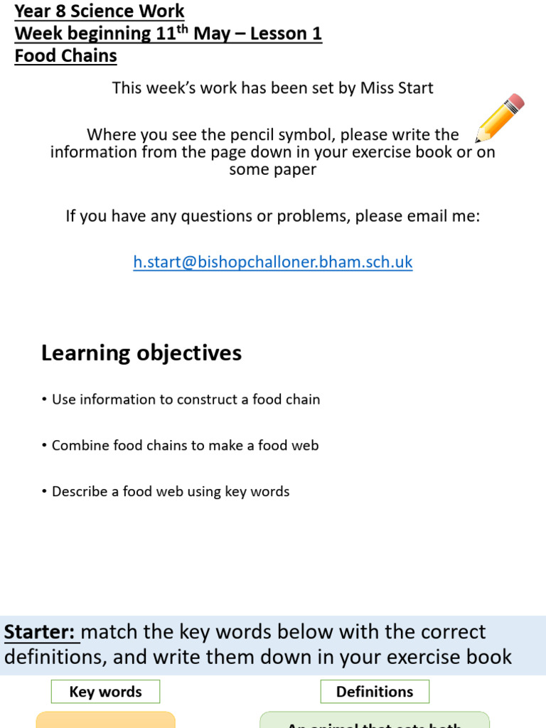 Y8-Science-Week 6-Lesson 1-Food Chains | PDF | Predation | Food Web