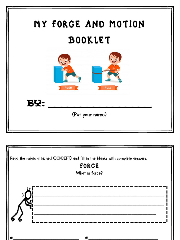 Force and Motion Activity Booklet | PDF | Cognitive Science | Cognition