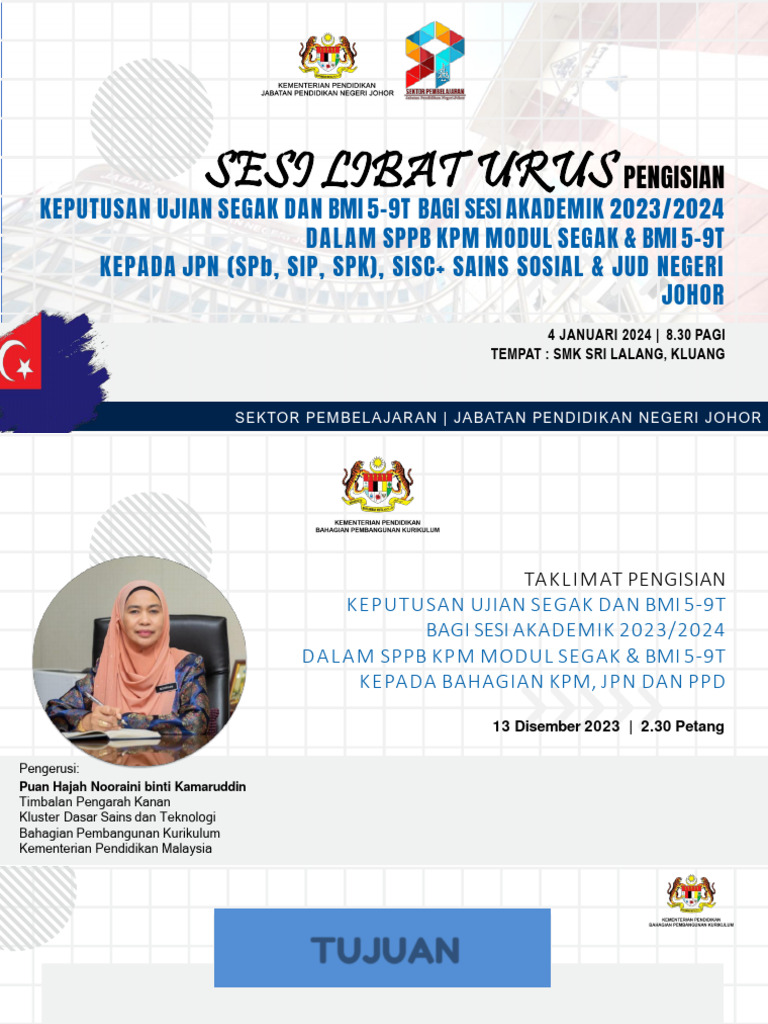 04 01 2024 SLU Pengisian Keputusan SEGAK & BMI 5 9T Pengurusan JPN | PDF