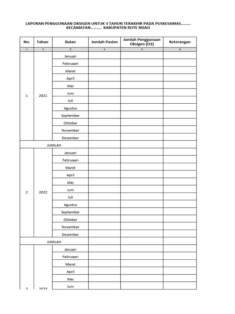 Laporan Penggunaan Oksigen | PDF