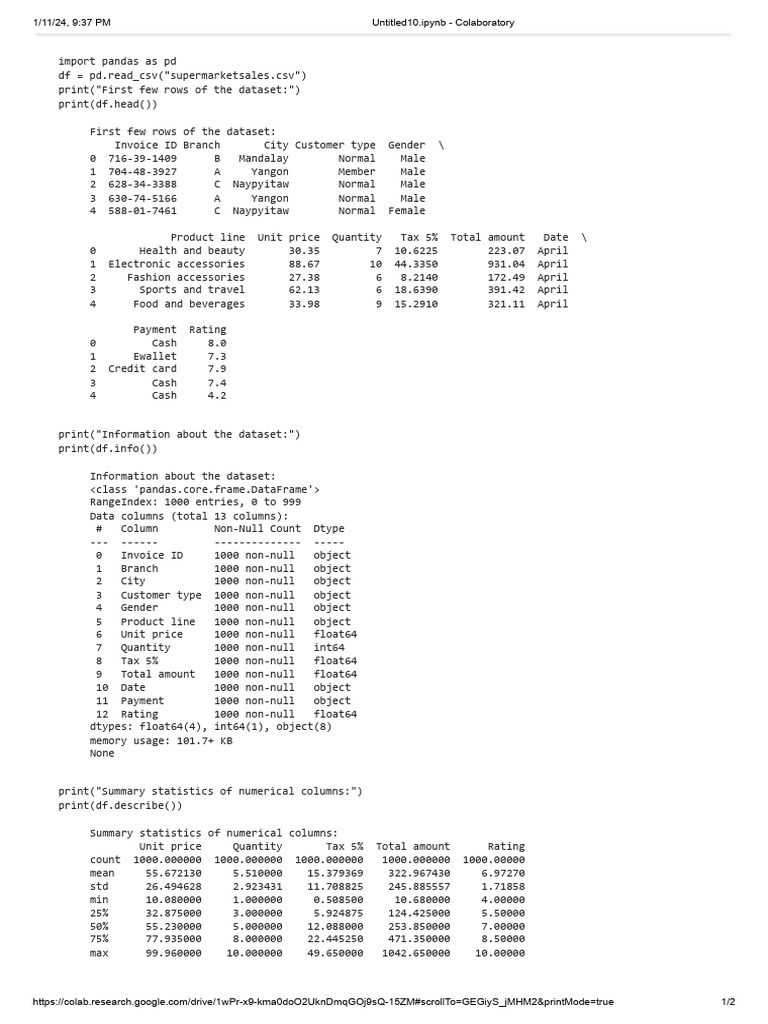 Lab 1 ML | PDF | Invoice | Money