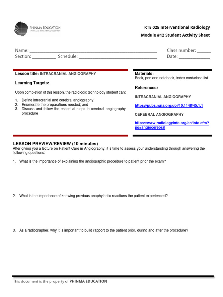 Ir-Sas-Module 12 | Download Free PDF | Angiography | Radiology