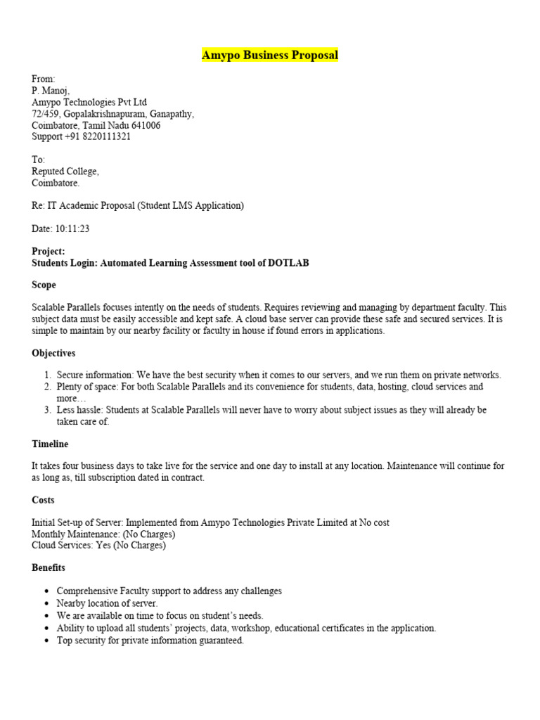 IT Business Proposal | PDF | Cloud Computing | Computer Networking