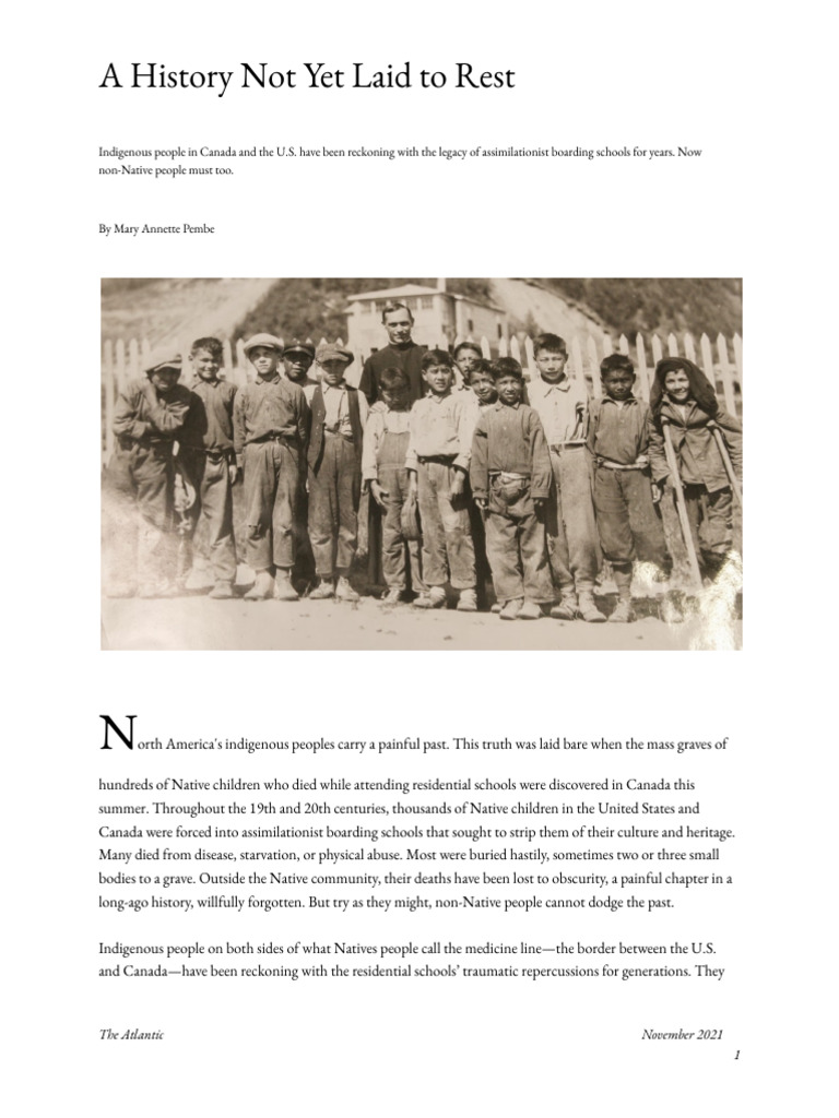 A History Not Yet Laid To Rest | PDF | Native Americans In The United ...