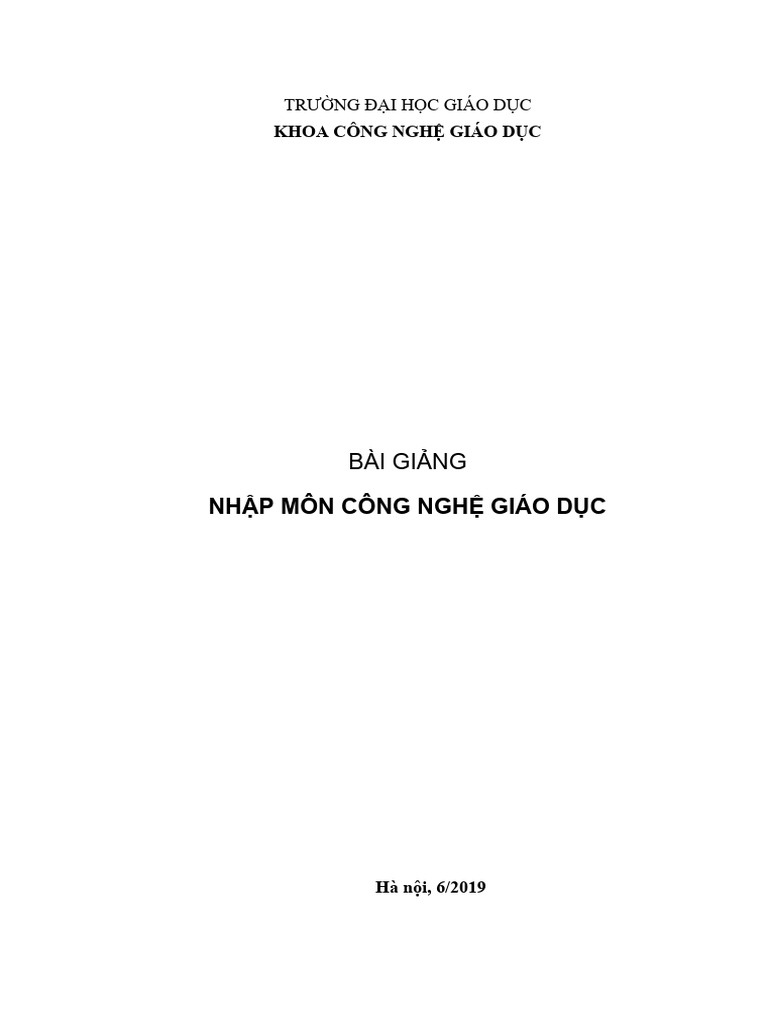 Bai Giang - Nhap Mon CNGD | PDF