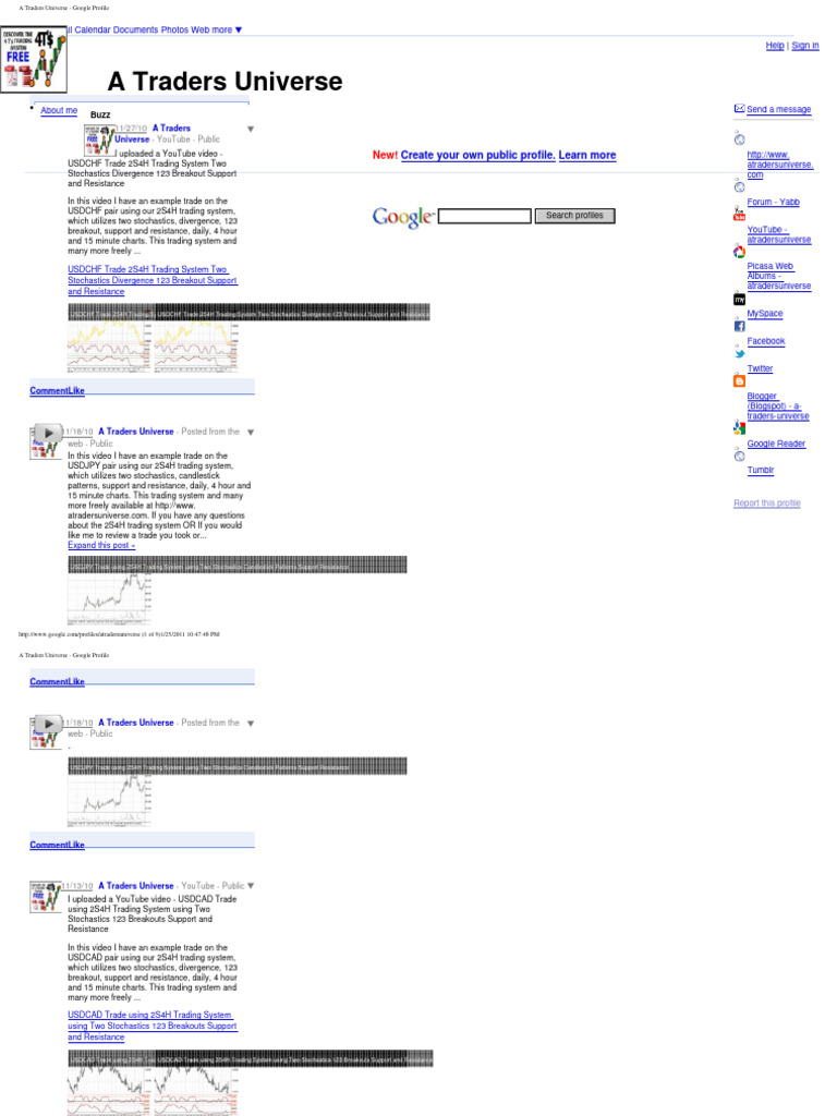 A Traders Universe - Google Profile G O O D | PDF | Day Trading | Algorithmic Trading