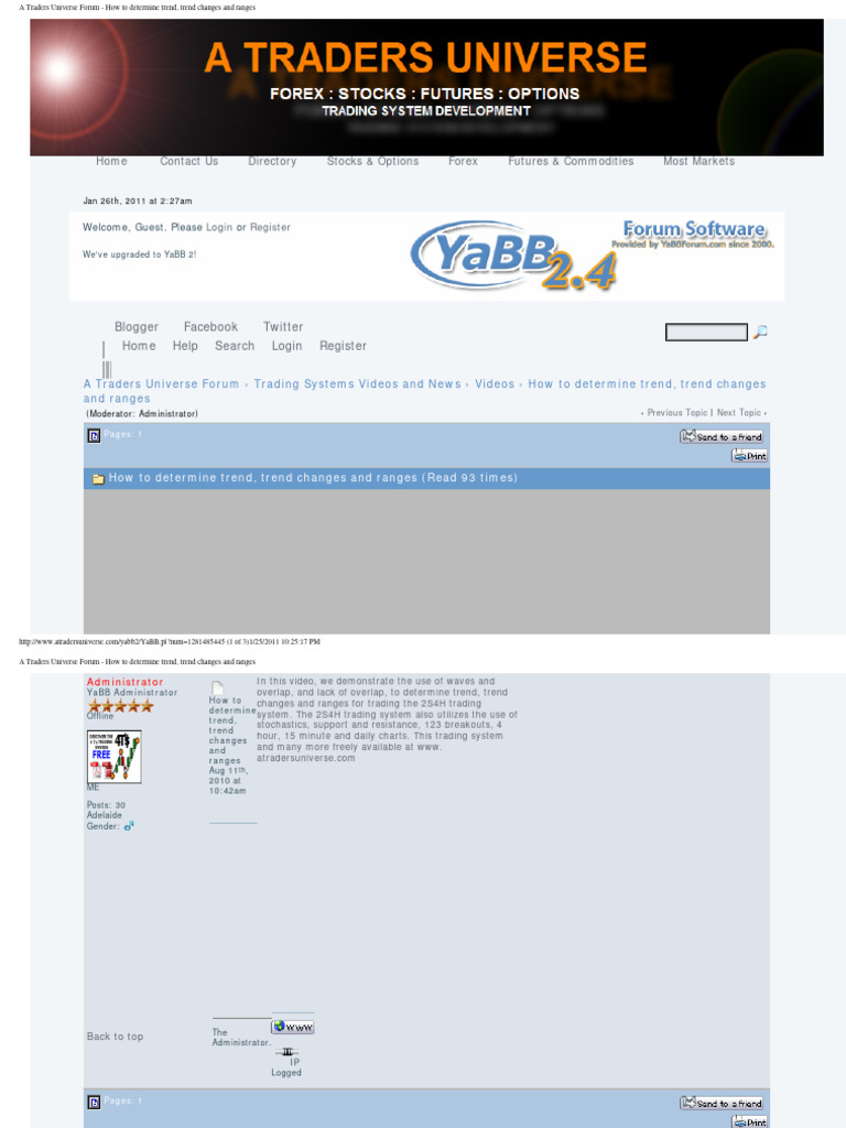 A Traders Universe Forum - How To Determine Trend, Trend Changes and Ranges | PDF | Algorithmic ...