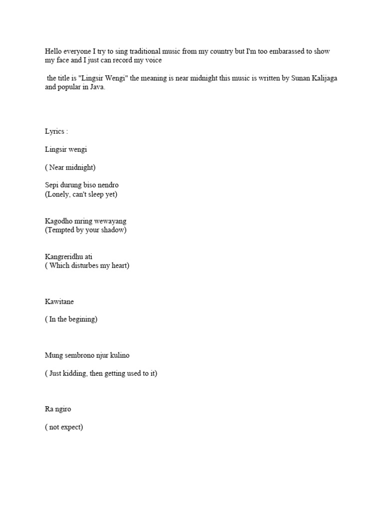 Lingsir Wengi Eng/Indo Translation | PDF Lingsir Wengi Eng/Indo Translation | PDF