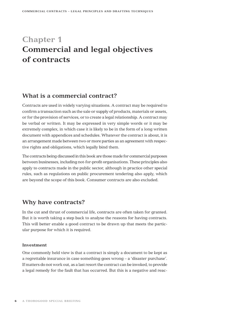 Commercial and Legal Objectives of Contracts | PDF | Contractual Term ...