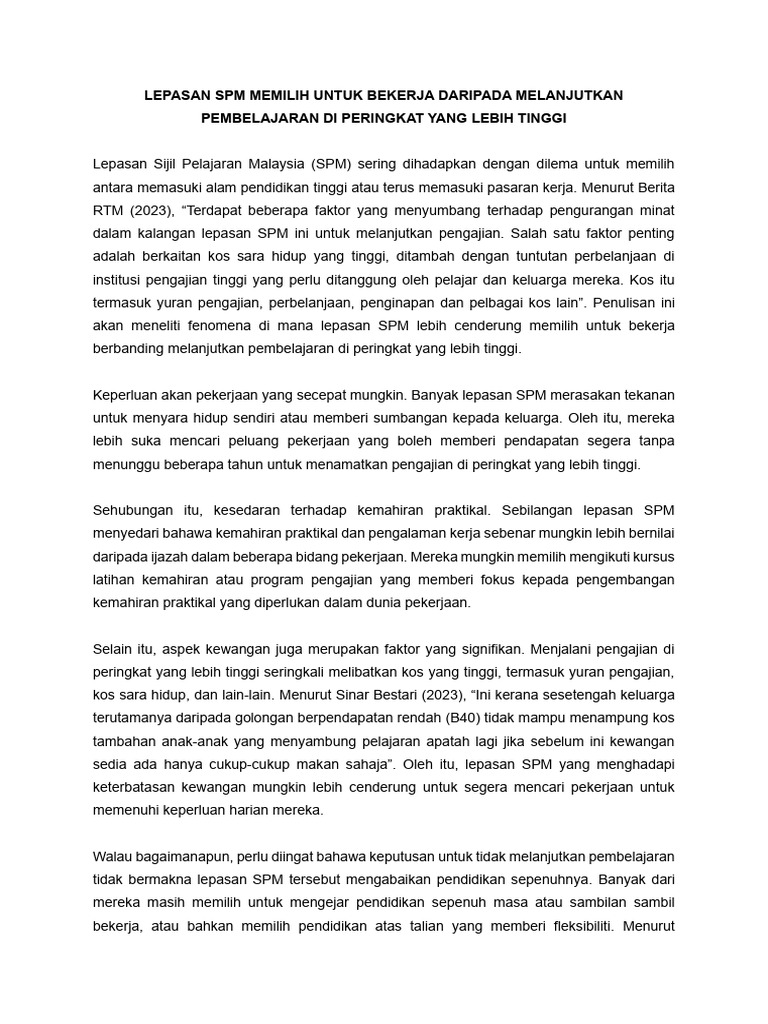 Penulisan Esei (Rencana) | PDF