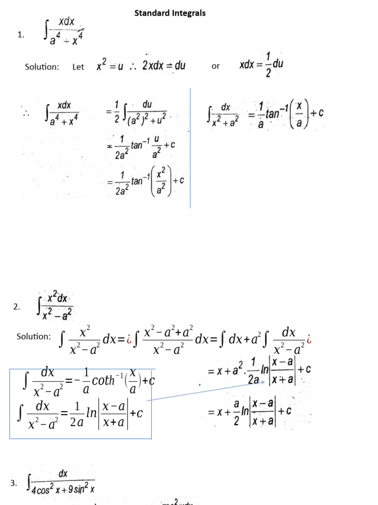 Standard Integral | PDF