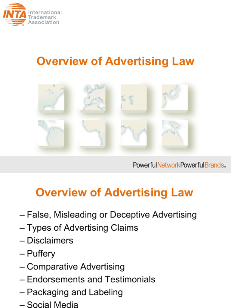 Overview of Advertising Law | PDF | Advertising | False Advertising