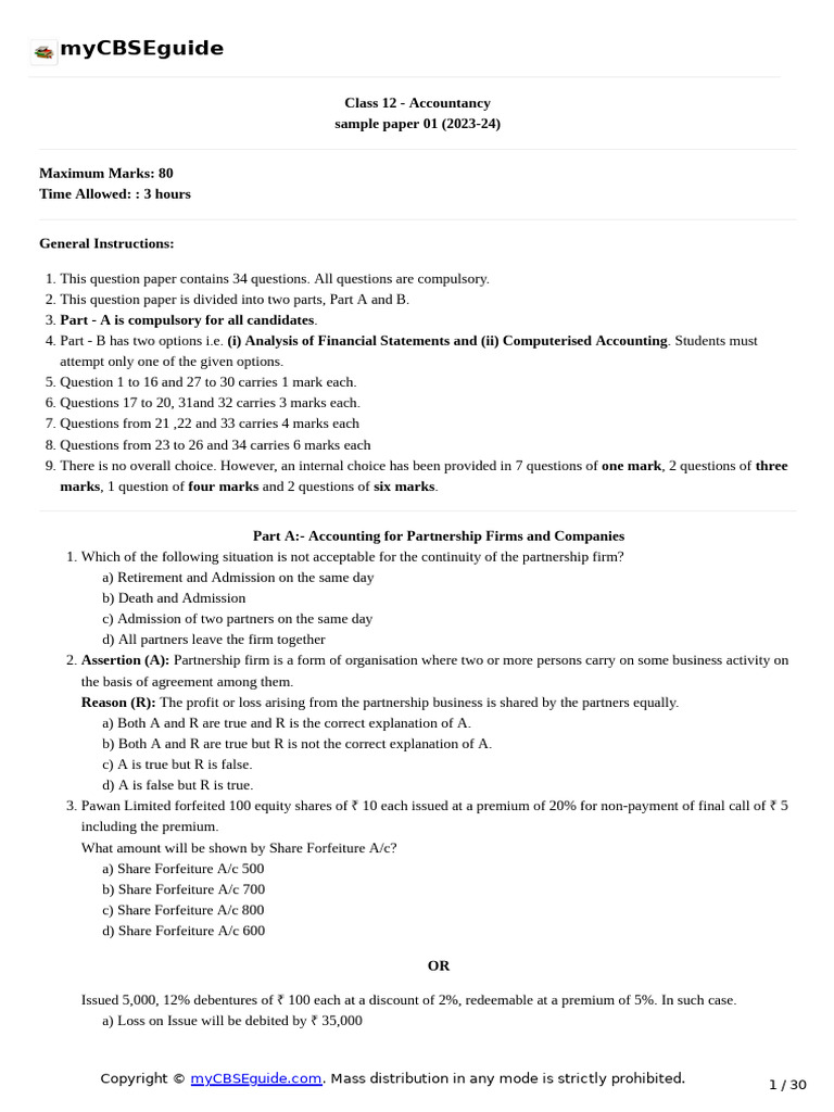12 Acc SP 01a | PDF | Balance Sheet | Equity (Finance)
