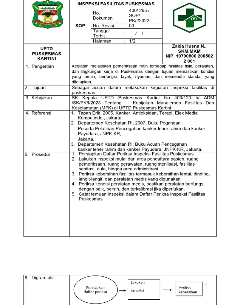 Sop Inspeksi Fasilitas | PDF