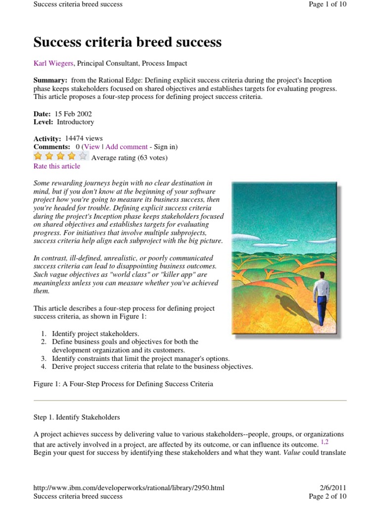 Project Success Criteria Guide | PDF | Stakeholder (Corporate) | Goal