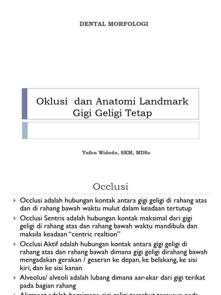 Oklusi Dan Anatomi Landmark II | PDF