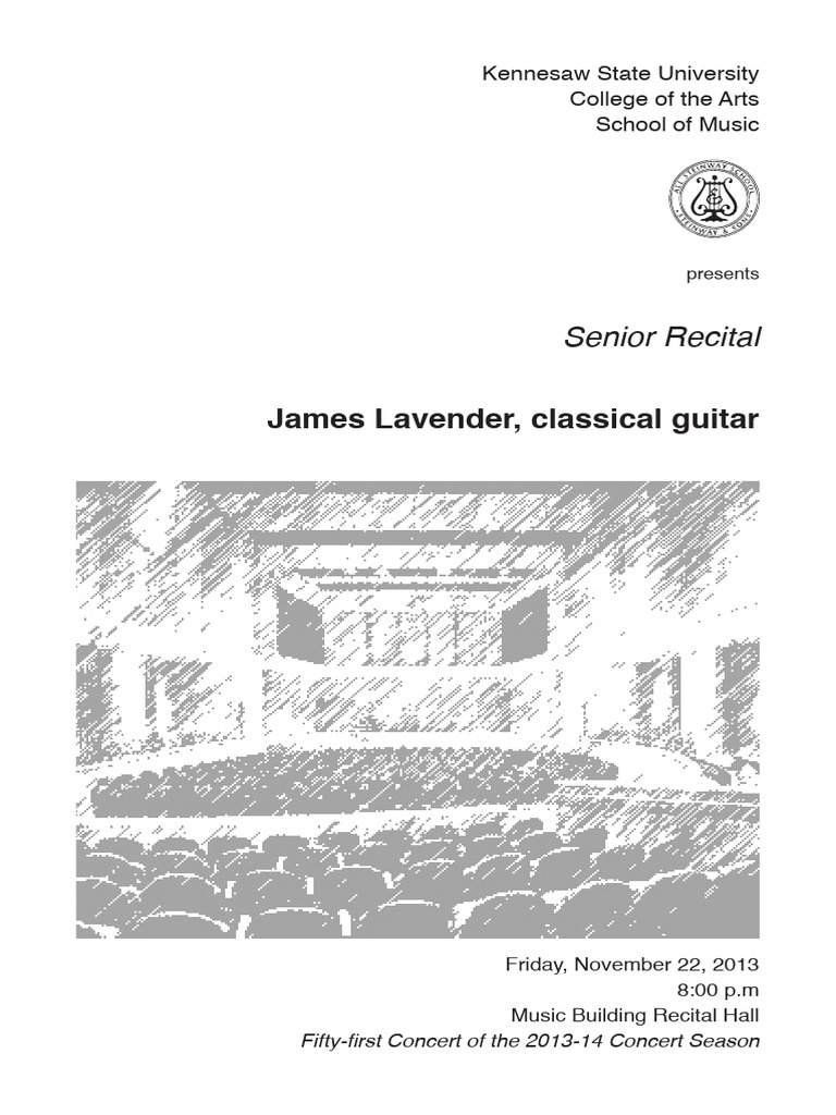 Senior Recital - James Lavender Classical Guitar | PDF | Johann ...