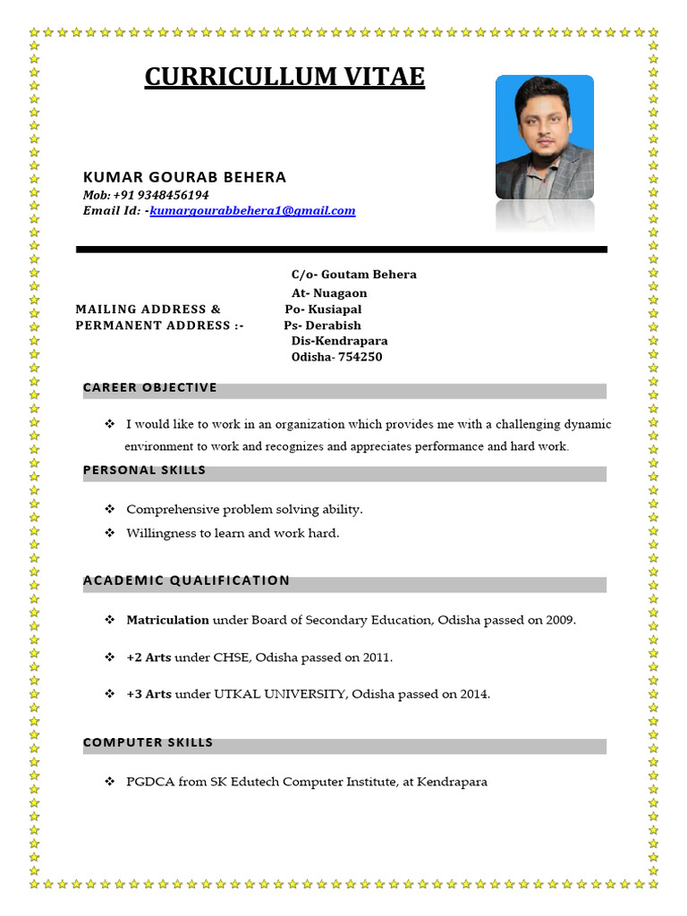Kumar Gourab Resume PDF | PDF | Learning | Cognition