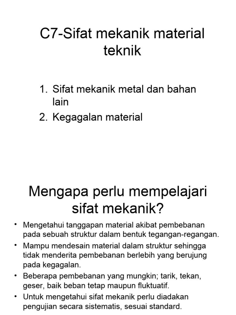 Sifat Mekanik Material Teknik | PDF | Teknologi & Rekayasa