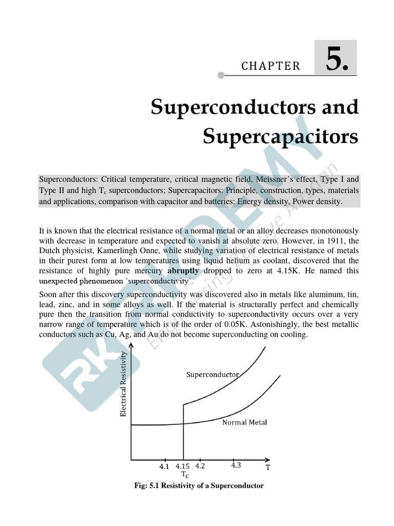 Superconductors and Supercapacitors | PDF | Superconductivity | Materials Science