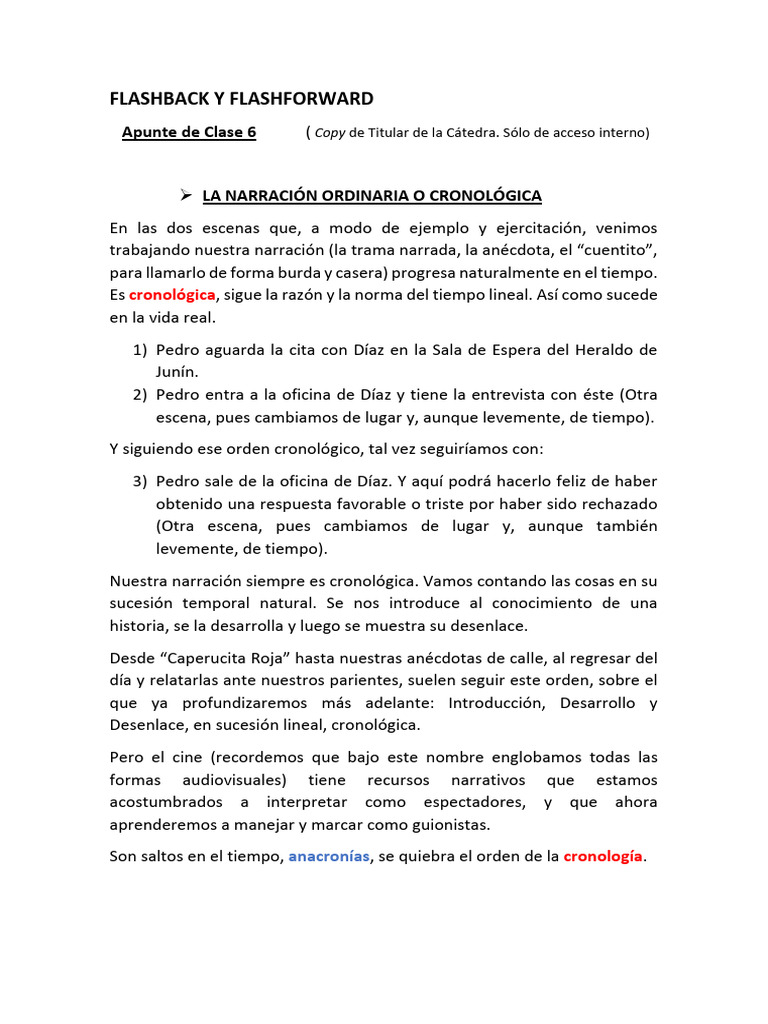 Técnicas de Flashback y Flashforward | PDF | Narración