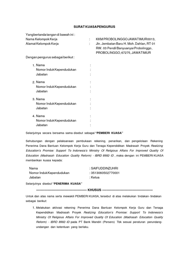 Kuasa Ketua KKM 240 0013 | PDF