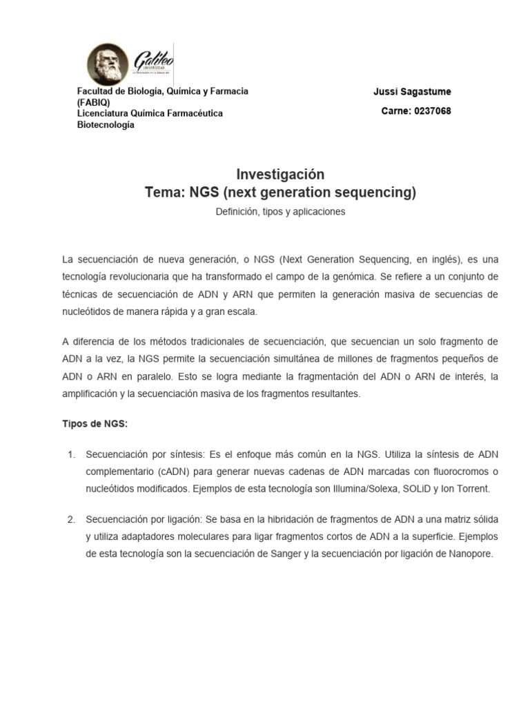Ngs Next Generation Sequencing Pdf Secuencia Adn Adn