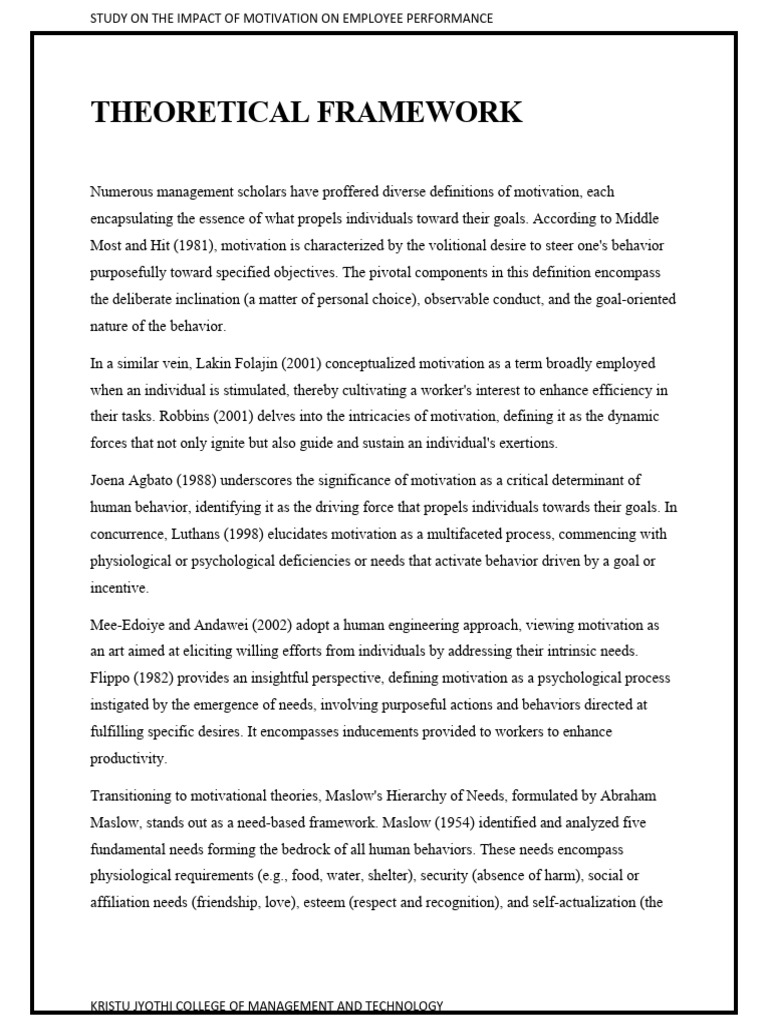 Theoretical Framework Major Project | PDF | Motivational | Motivation