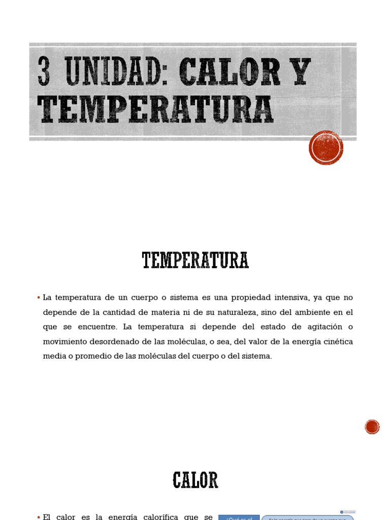 Unidad - Calor y Temperatura | PDF | Celsius | Temperatura