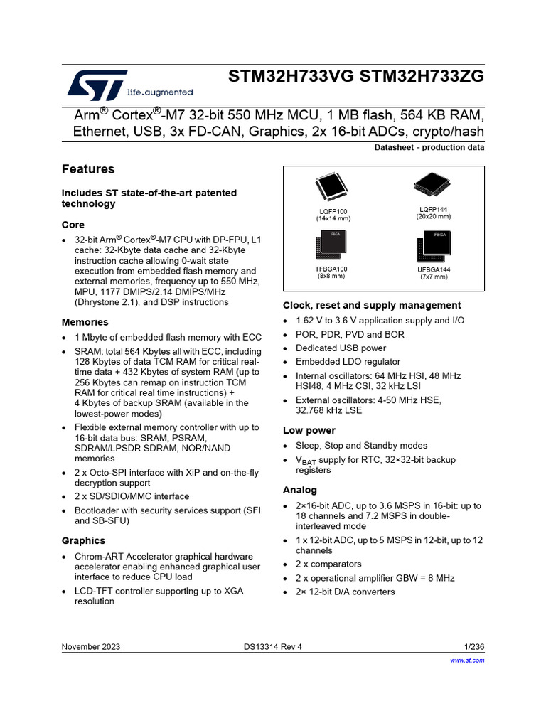 STM 32 H 733 VG | PDF | Information And Communications Technology ...
