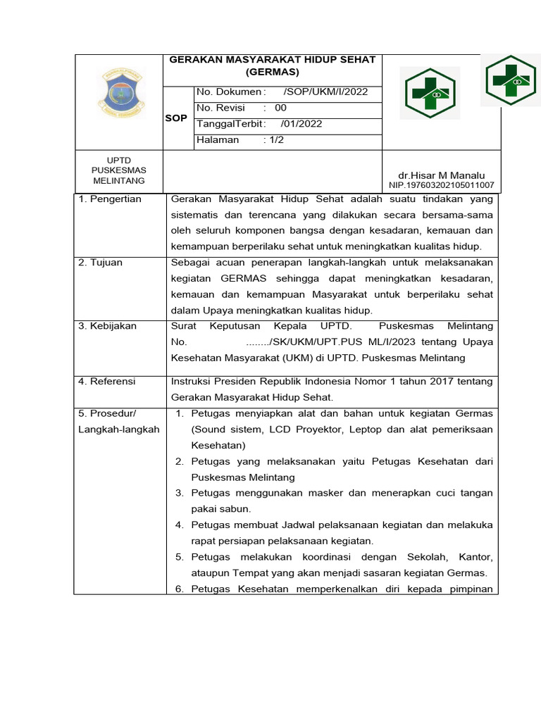 Indikator GERMAS untuk Kesehatan Masyarakat | PDF | Pengembangan Diri