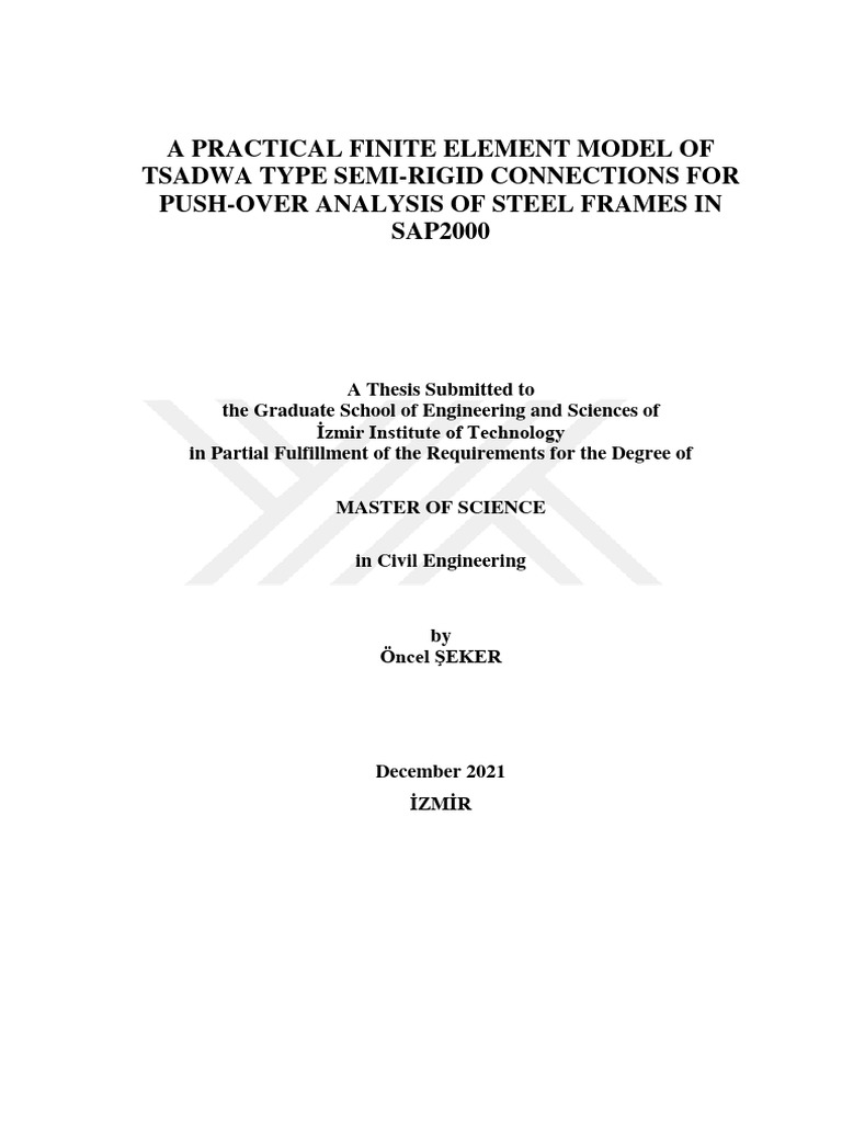 A Practical Finite Element Model of Tsadwa Type Semi-Rigid Connections For Push-Over Analysis of ...