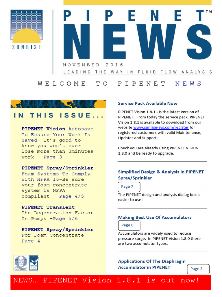 PIPENET Vision 1.8.1 Update Overview | PDF | Fire Sprinkler System ...