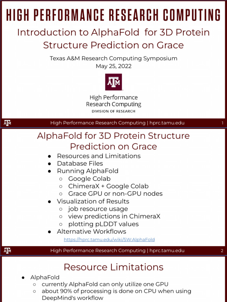 AlphaFold 3D Protein Prediction Guide | PDF | Graphics Processing Unit ...