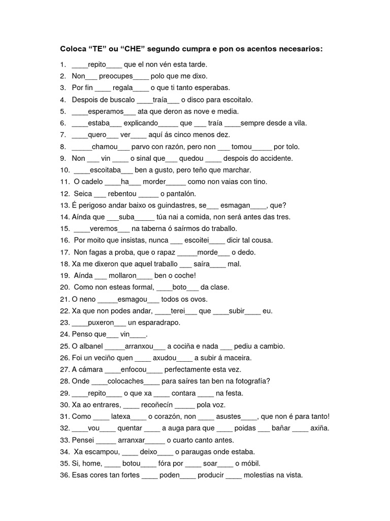 Te e Che Exercicio | PDF