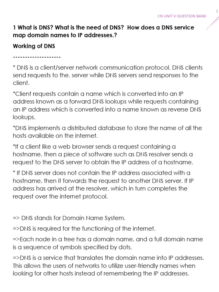 CN Unit-5 | PDF | Domain Name System | Domain Name