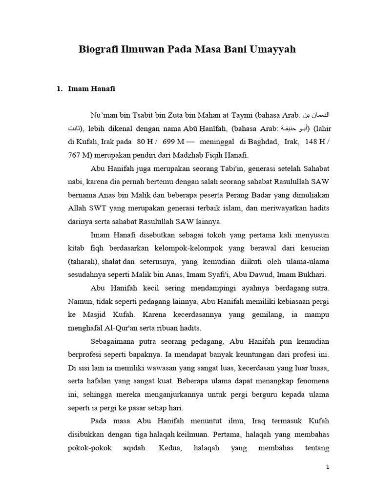 Biografi Ilmuwan Pada Masa Bani Umayyah | PDF | Agama & Spiritualitas