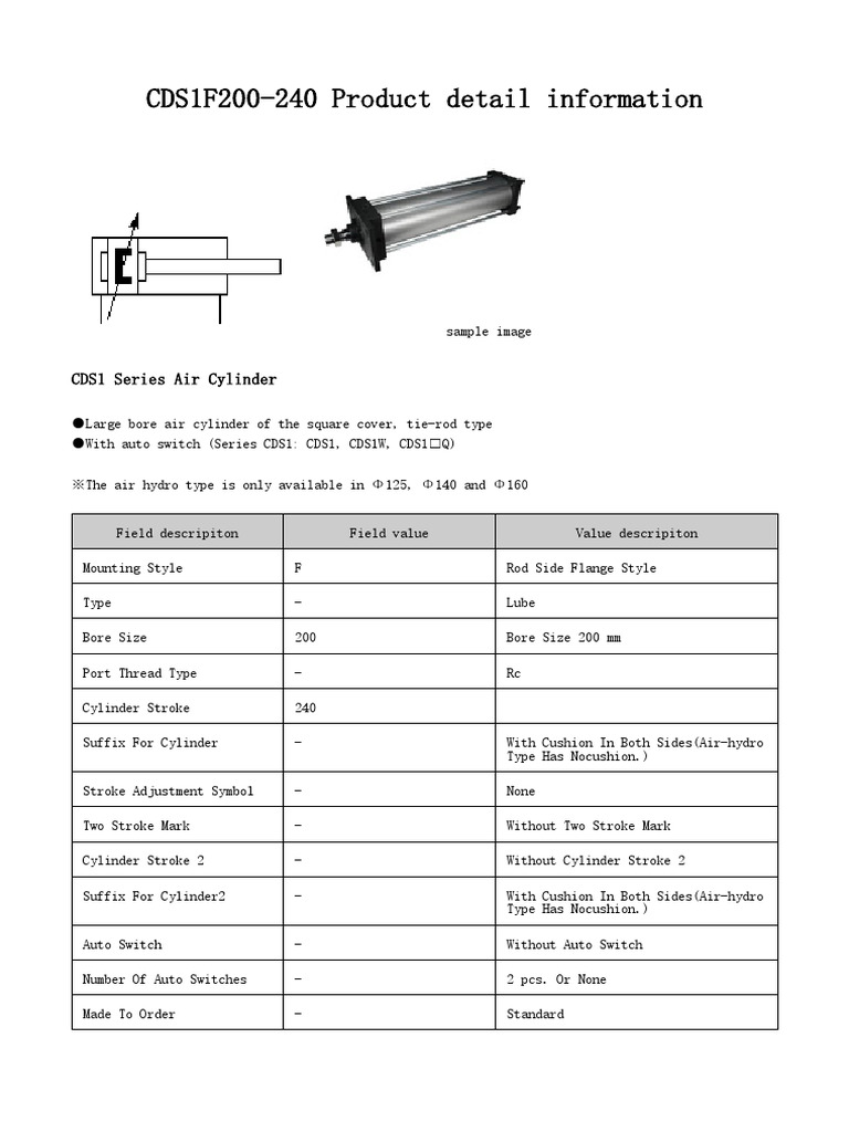 CDS1F200 240 | PDF | Piston | Pascal (Unit)