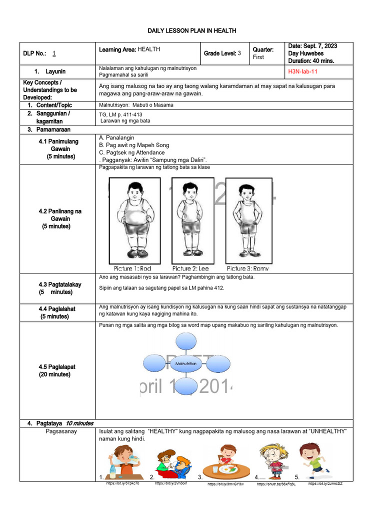 HEALTH-III - Q1 - MELC-BASED-DLP Tagalog | PDF