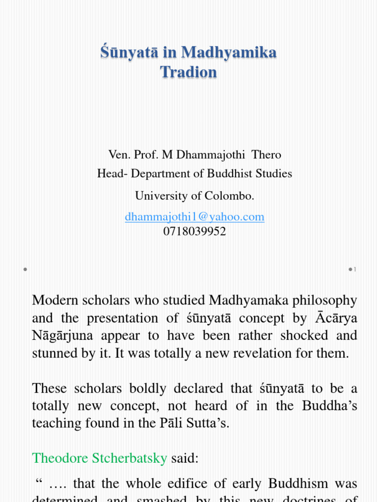 02-MABS-07 Sunyata in Madhyamika Tradition | PDF | Śūnyatā | Mahayana