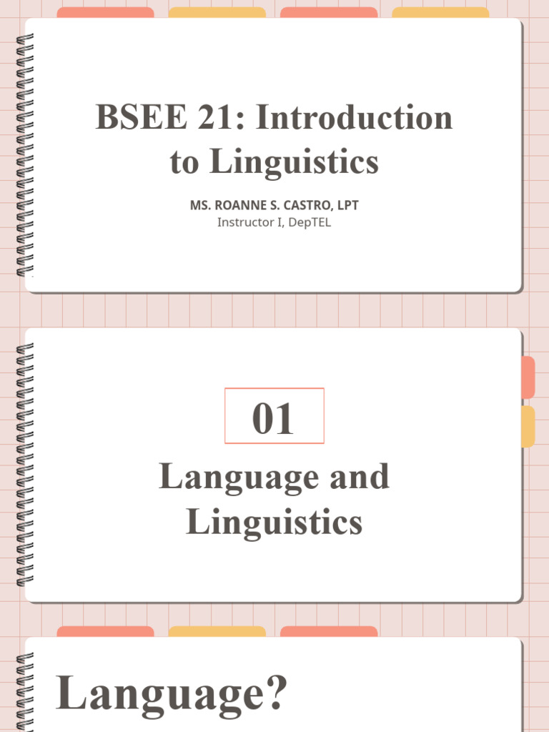 Lesson 1 Language | PDF | Linguistics | Origin Of Language