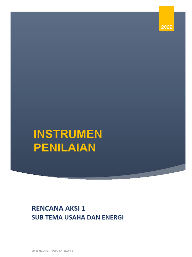 Kisi-Kisi, Instrumen, Rubrik Penilaian | PDF