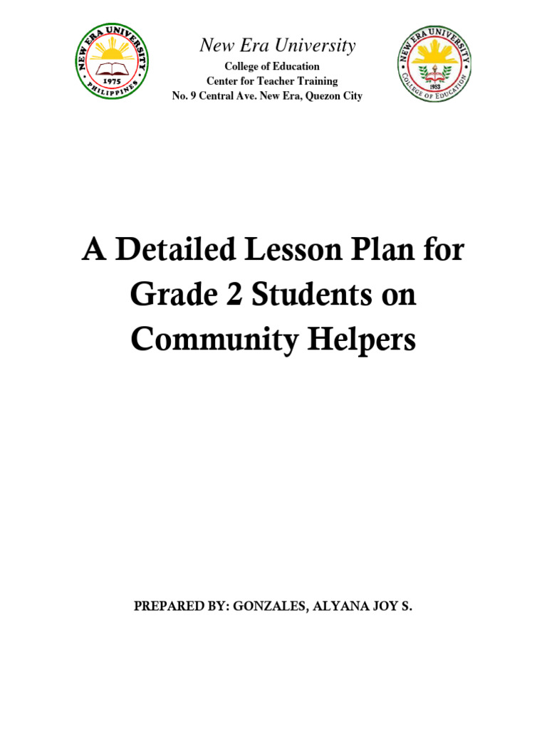 A Detailed Lesson Plan For Grade 2 Students On Community Helpers | PDF ...