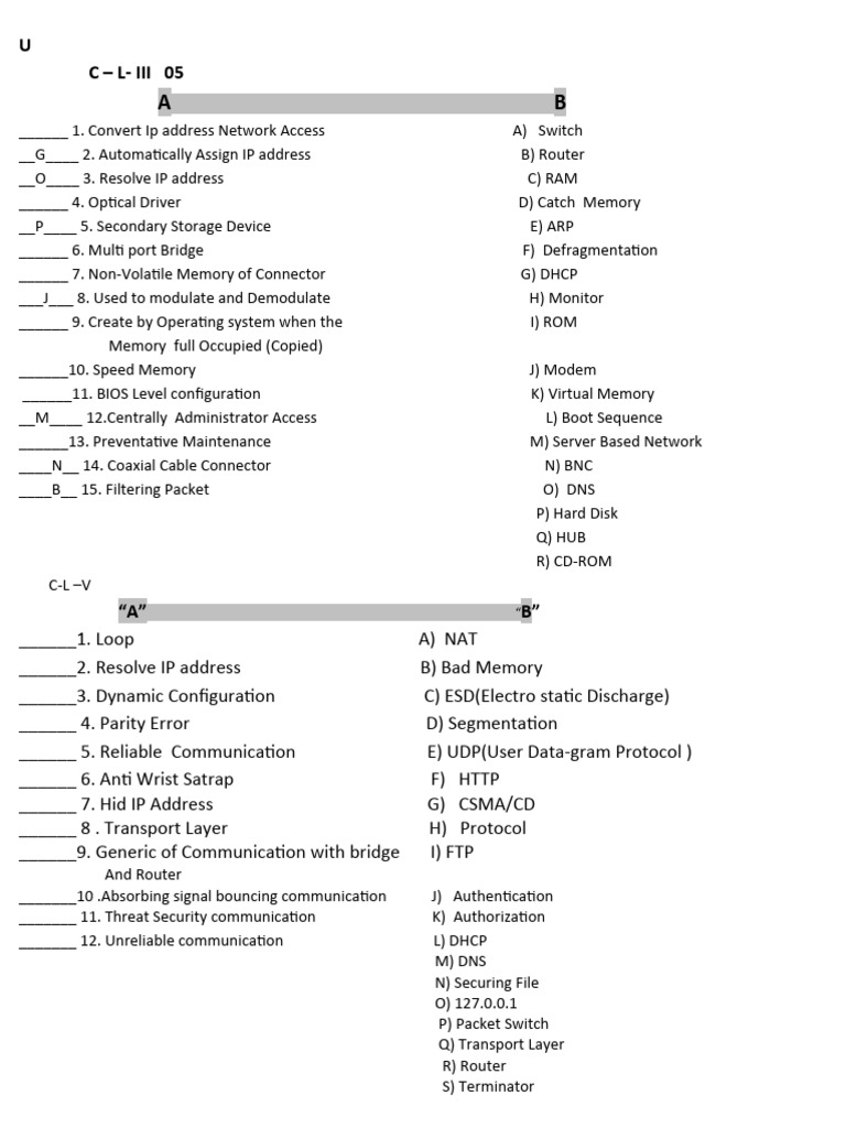 COC Question | Download Free PDF | Internet Protocol Suite | Computer Network