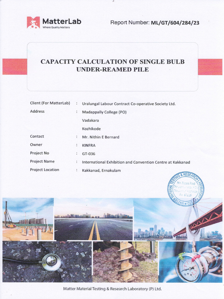 Report-Single Bulb Under-Reamed Pile Capacity | PDF