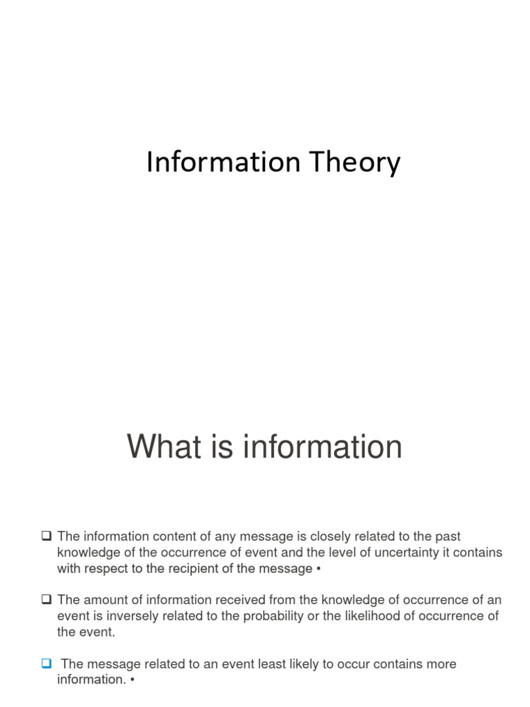 Intro to Information Theory | PDF | Information | Code