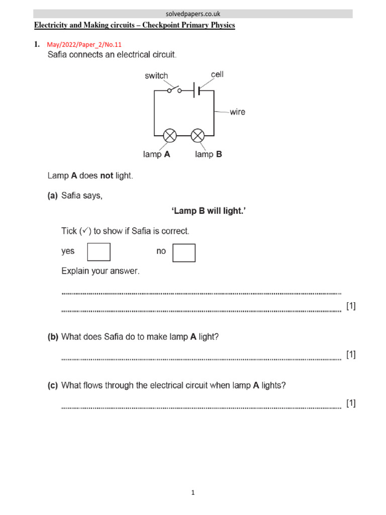 Checkpoint Physics: Electricity Papers | PDF | Finance & Money ...
