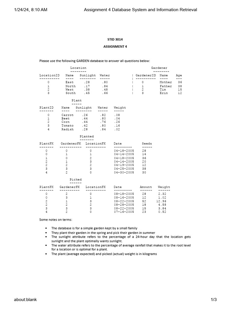 Assignment 4 Database System and Information Retrieval | PDF | Databases | Data Management