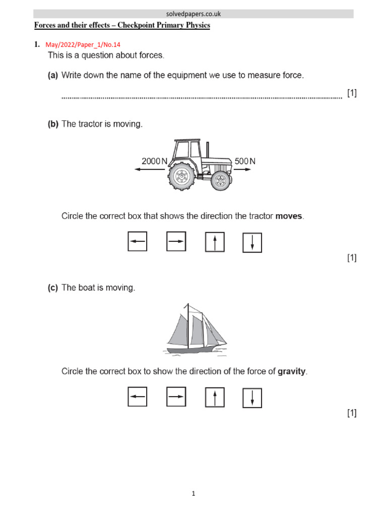 Forces and Effects: Checkpoint Physics | PDF