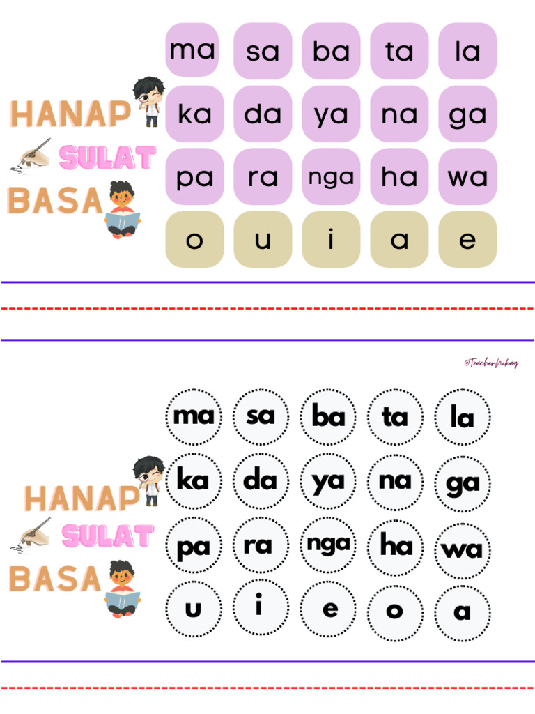 Hanap, Basa, Sulat Activity | PDF
